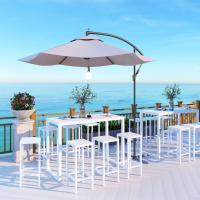 China Modern Outdoor Leisure Bar Table and Chairs Set Aluminum Frame 4 Seats for sale
