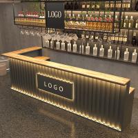 China Industrial Style Coffee Shop Bar Counter Custom Size Plywood MDF Commercial Service Desk for sale