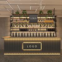 China Industrial Style Coffee Shop Bar Counter Custom Size Plywood MDF Commercial Service Desk for sale