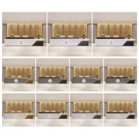 China Customized Nordic Style Wooden Office Front Desk Reception Desk for Salon Barber Shop Cafe for sale