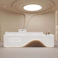 China Customizable Restaurant Bar Counter Durable Plywood MDF Reception Desk for Coffee Shop Fast Food for sale