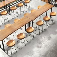 China Industrial Metal Wood Bar Table and Chairs Set Customizable Height High Stools for Bar Furniture for sale