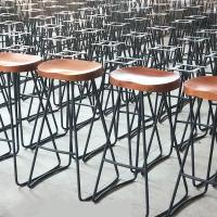 China Industrial Metal Wood Bar Table and Chairs Set Customizable Height High Stools for Bar Furniture for sale