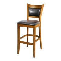 China Solid Wood Bar Stool with Leather Japanese Style High Chair for Restaurant Bar Counter 2pcs MOQ for sale