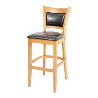 China Solid Wood Bar Stool with Leather Japanese Style High Chair for Restaurant Bar Counter 2pcs MOQ for sale