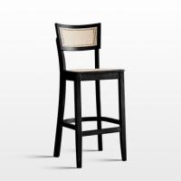 China Solid Wood and Rattan Bar Counter Stool Durable Kitchen Breakfast Bar Stool 2pcs MOQ for sale