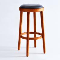 China Solid Wood Bar Counter Stools with Leather Upholstery Durable 2pcs MOQ for sale