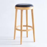 China Solid Wood Bar Counter Stools with Leather Upholstery Durable 2pcs MOQ for sale