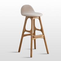 China Modern Solid Wood and Leather Bar Stool Counter Height 75cm Durable Bar Chair for Restaurant Cafe for sale