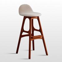 China Modern Solid Wood and Leather Bar Stool Counter Height 75cm Durable Bar Chair for Restaurant Cafe for sale