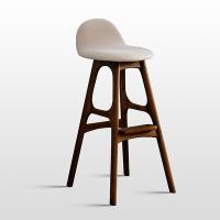 China Modern Solid Wood and Leather Bar Stool Counter Height 75cm Durable Bar Chair for Restaurant Cafe for sale