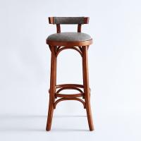 China Nordic Rustic High Bar Chair Solid Wood PU Fabric Counter Stool 2pcs MOQ for sale