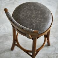 China Nordic Rustic High Bar Chair Solid Wood PU Fabric Counter Stool 2pcs MOQ for sale