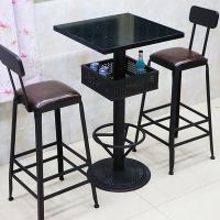 China Wholesale Rectangle Metal Wood Bar Counter for Home Restaurant 120cm for sale