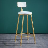 China Modern Velvet Bar Stool with Metal Frame 44x44cm Height 45/65/75cm for Kitchen Restaurant for sale