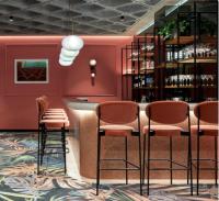China Velvet Fabric Tall Bar Chair 37x40x105cm Modern Dining Chair Wholesale for sale