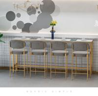 China Velvet Fabric Tall Bar Chair 37x40x105cm Modern Dining Chair Wholesale for sale