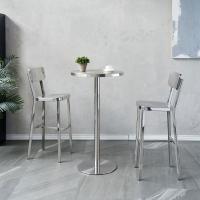 China Industrial Outdoor Bistro Stainless Steel KTV Chair and SH60cm Bar Table Set for sale