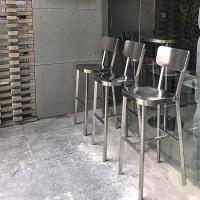China Industrial Outdoor Bistro Stainless Steel KTV Chair and SH60cm Bar Table Set for sale