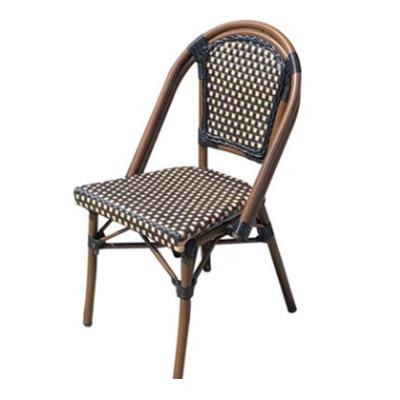 China Outdoor Patio French Style Rattan Bistro Chair Paris Cafe Seating 85cm Height for sale
