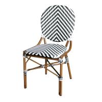 China Outdoor Cafe Chair Rattan Aluminium Metal Bistro Chairs 2 Seater Set for sale