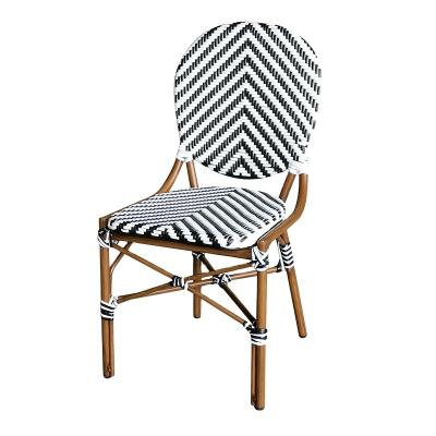 China Outdoor Cafe Chair Rattan Aluminium Metal Bistro Chairs 2 Seater Set for sale