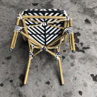 China Outdoor Cafe Chair Rattan Aluminium Metal Bistro Chairs 2 Seater Set for sale
