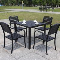 China WPC Aluminum Outdoor Dining Table and Chairs Set 60cm 80cm Custom Patio Furniture for sale