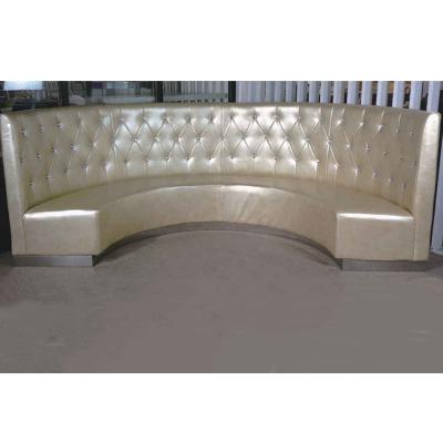 China Custom Leather Wooden U Shape Half Round Curved Booth Sofa 120x60x75cm Hotel Restaurant for sale