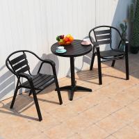 China WPC Outdoor Table and Chair Set Aluminum Frame Leisure Furniture for Patio Garden 60cm 80cm for sale