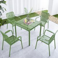 China Aluminum Metal Patio Terrace Balcony Leisure Chair and Table Set Outdoor Armchairs Customizable Colors for sale