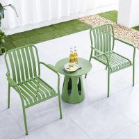 China Aluminum Metal Patio Terrace Balcony Leisure Chair and Table Set Outdoor Armchairs Customizable Colors for sale