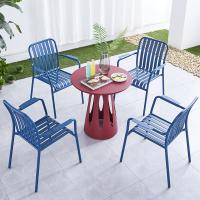 China Aluminum Metal Patio Terrace Balcony Leisure Chair and Table Set Outdoor Armchairs Customizable Colors for sale