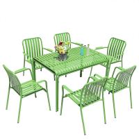 China Aluminum Metal Patio Terrace Balcony Leisure Chair and Table Set Outdoor Armchairs Customizable Colors for sale