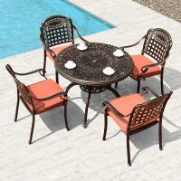 China Cast Aluminum Patio Dining Set 62x65x89 cm Outdoor Garden Table and Chairs for Cafe for sale