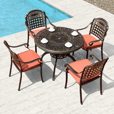 China Cast Aluminum Patio Dining Set 62x65x89 cm Outdoor Garden Table and Chairs for Cafe for sale