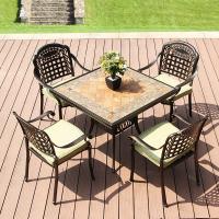 China Cast Aluminum Patio Dining Set 62x65x89 cm Outdoor Garden Table and Chairs for Cafe for sale