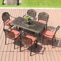 China Cast Aluminum Patio Dining Set 62x65x89 cm Outdoor Garden Table and Chairs for Cafe for sale