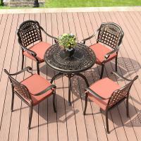 China Cast Aluminum Patio Dining Set 62x65x89 cm Outdoor Garden Table and Chairs for Cafe for sale