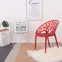 China Transparent Acrylic PC Plastic Garden Chair 60x59.5x80cm Hollow Armrest 300kg Capacity for sale