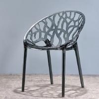 China Transparent Acrylic PC Plastic Garden Chair 60x59.5x80cm Hollow Armrest 300kg Capacity for sale