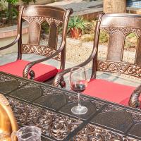 China Cast Aluminum Outdoor Table and Chair Set for Courtyard Balcony Garden 95cm for sale