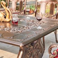 China Cast Aluminum Outdoor Table and Chair Set for Courtyard Balcony Garden 95cm for sale
