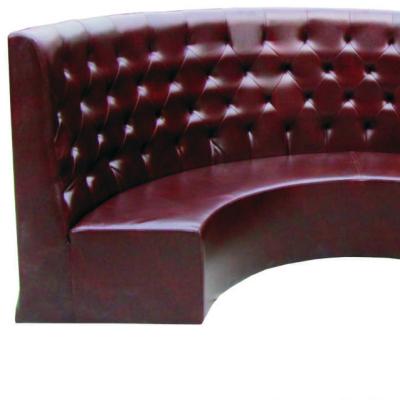 China Cheap Price High Back Round Curved Corner Sofa Booth Seating Leather Restaurant Booth Sofa for sale