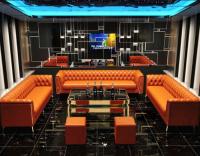 China Custom Modern PU Leather L Shape Bar Lounge Sofa for Restaurant Nightclub Booth Seating for sale
