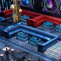 China Custom U-Shaped L-Shaped Luxury Club Sofa Set PU Leather Bar Furniture for Audio Visual Room for sale