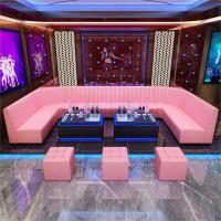 China Custom U-Shaped L-Shaped Luxury Club Sofa Set PU Leather Bar Furniture for Audio Visual Room for sale
