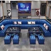 China Custom U-Shaped L-Shaped Luxury Club Sofa Set PU Leather Bar Furniture for Audio Visual Room for sale