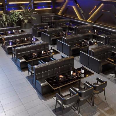 China Creative PU Leather Bar Sofa Booth Set with Table for Nightclub KTV Restaurant Custom Size for sale