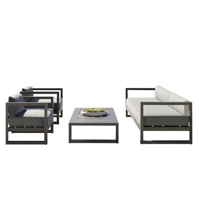 China Outdoor Aluminum Furniture Set Waterproof Sunscreen Leisure Seat Garden Sofa 3-Seat for sale